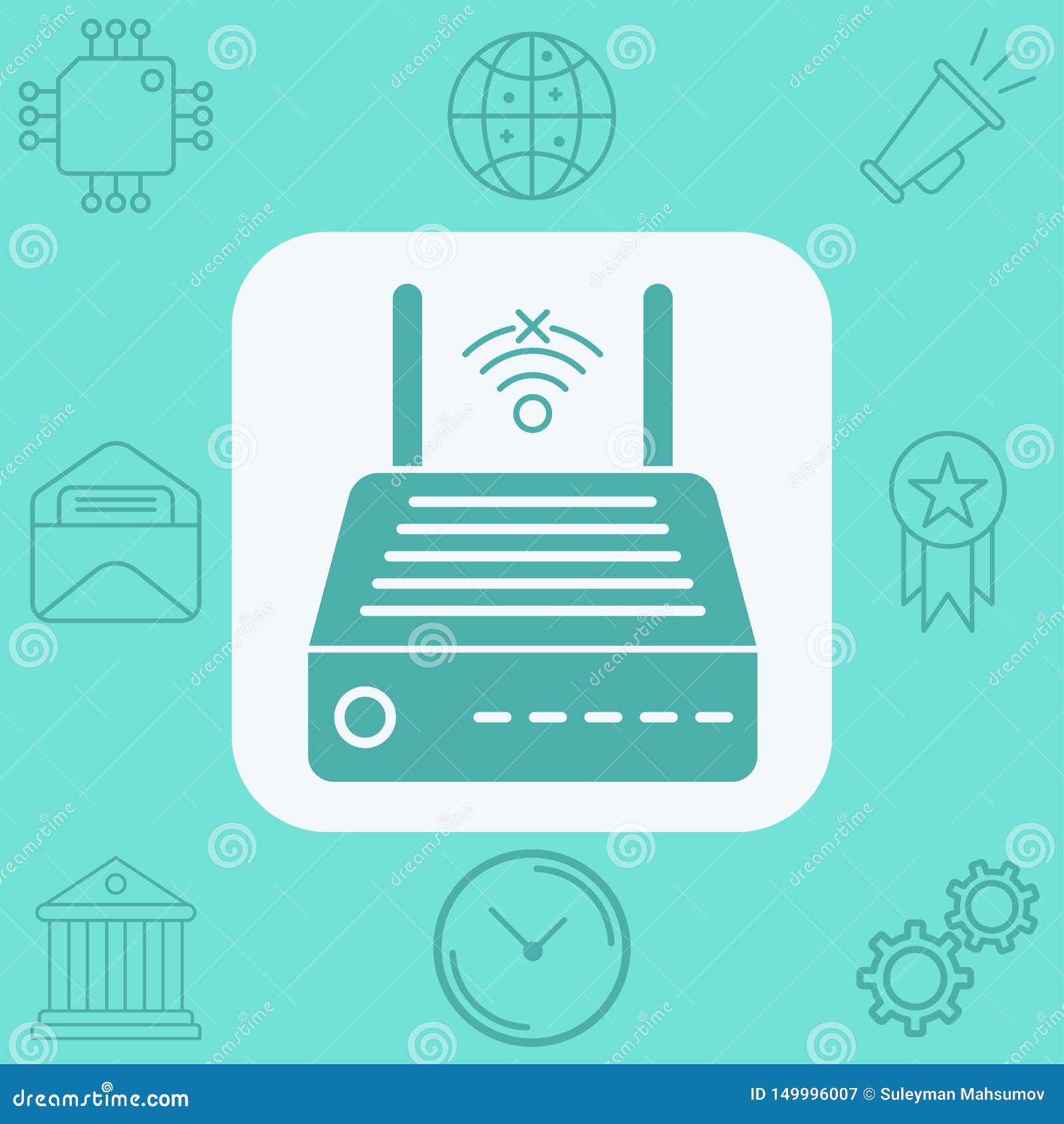 Modem Vector Icon Sign Symbol Stock Illustration - Illustration of ...