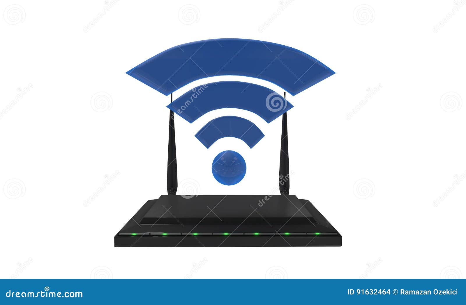 Modem Wifi Concept of Background, 3d Render Stock Illustration ...