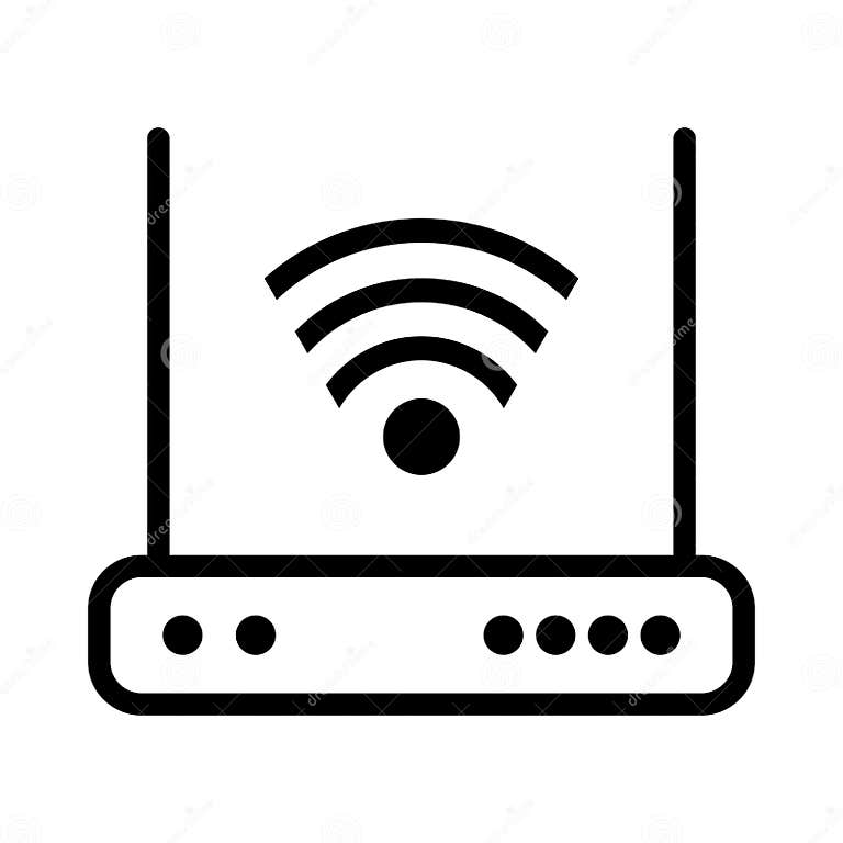 Modem with Wifi Signal Line Icon for Apps and Websites. Wireless Router ... Modem with Wifi Signal Line Icon for Apps and Websites. Wireless Router ...