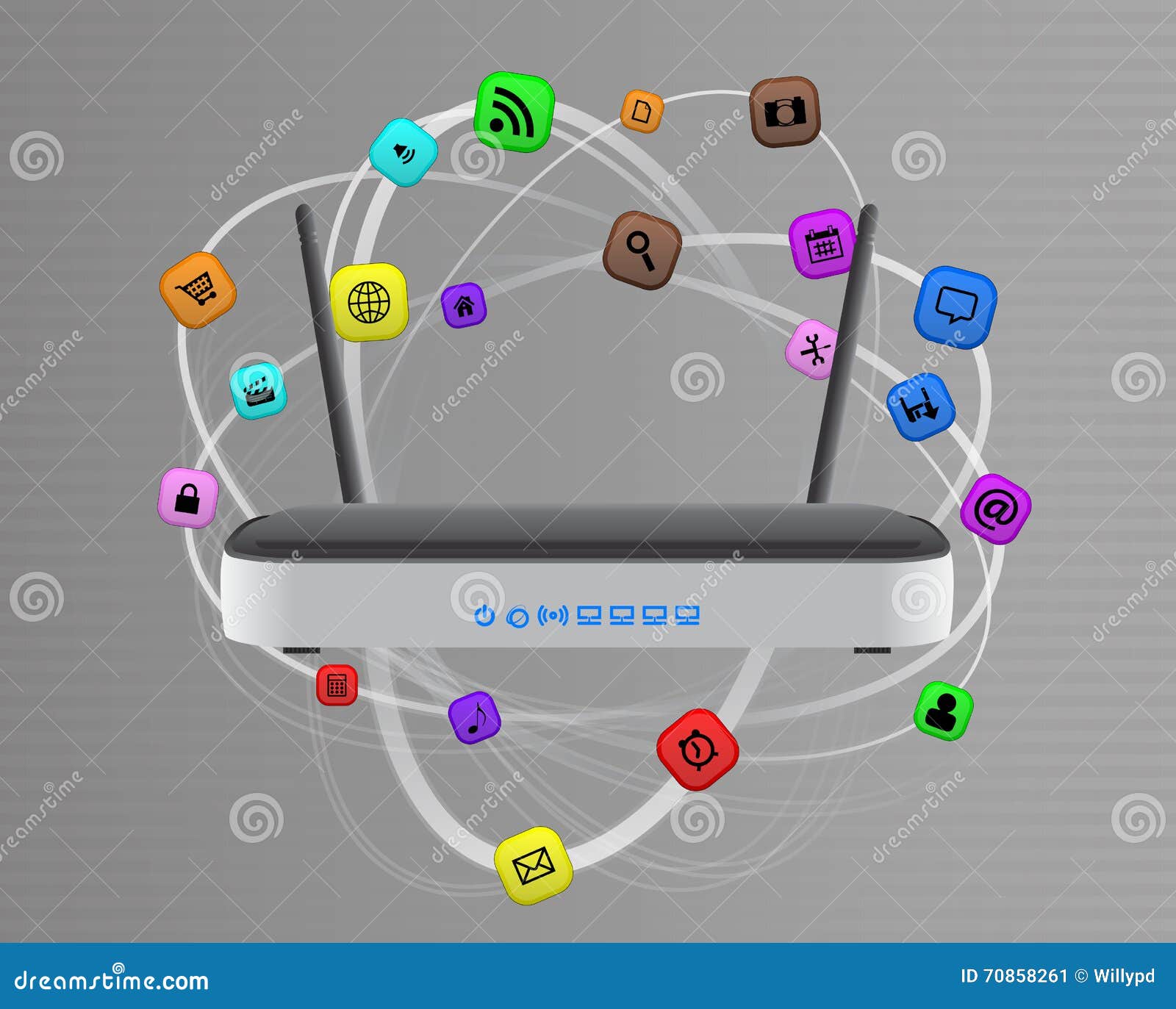 Modem wireless multimedia stock vector. Illustration of modem - 70858261