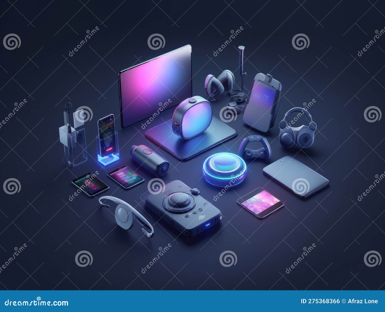 Modern and Antique Technology Devices. Digital and Analog Devices ...