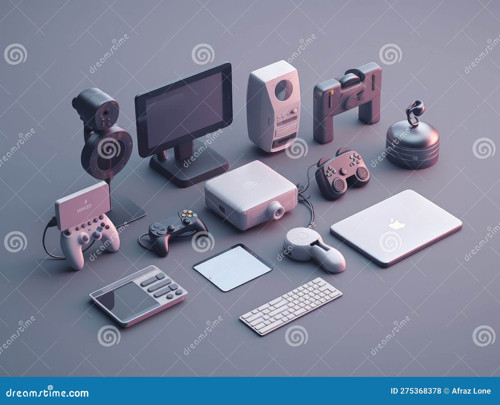 Modern and Antique Technology Devices. Digital and Analog Devices ...