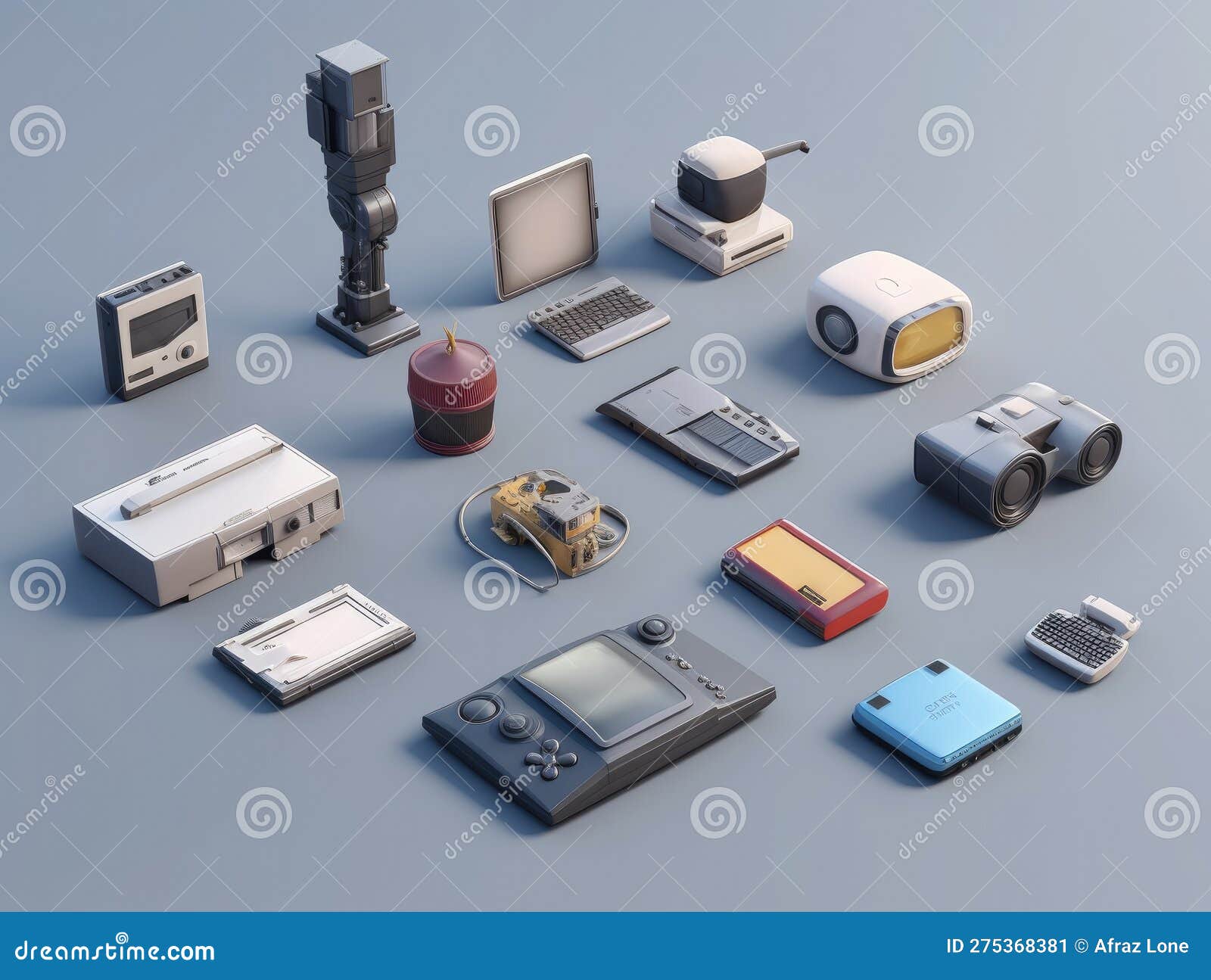Modern and Antique Technology Devices. Digital and Analog Devices ...