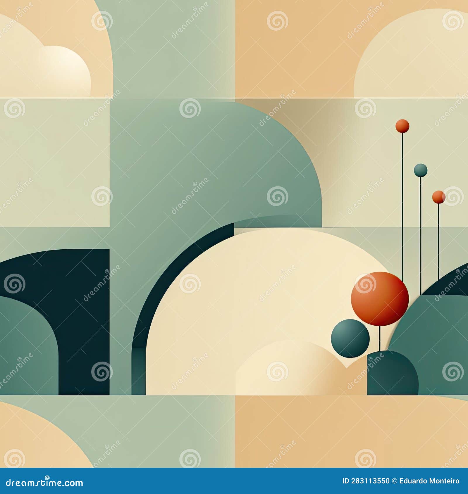 Moden Geometric Shapes in Retro Visuals with Soft and Rounded Forms ...