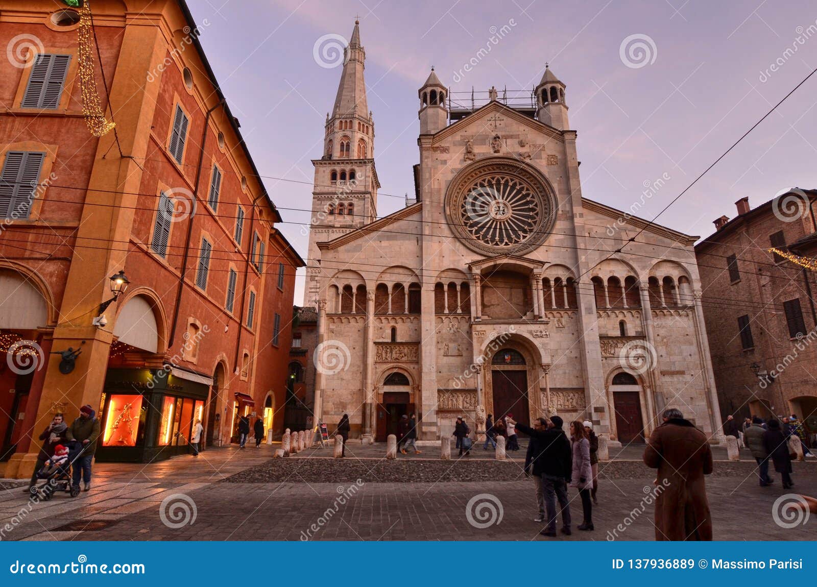 Modena, Emilia Romagna, Italy. the Magnificent Facade of the Cathedral ...