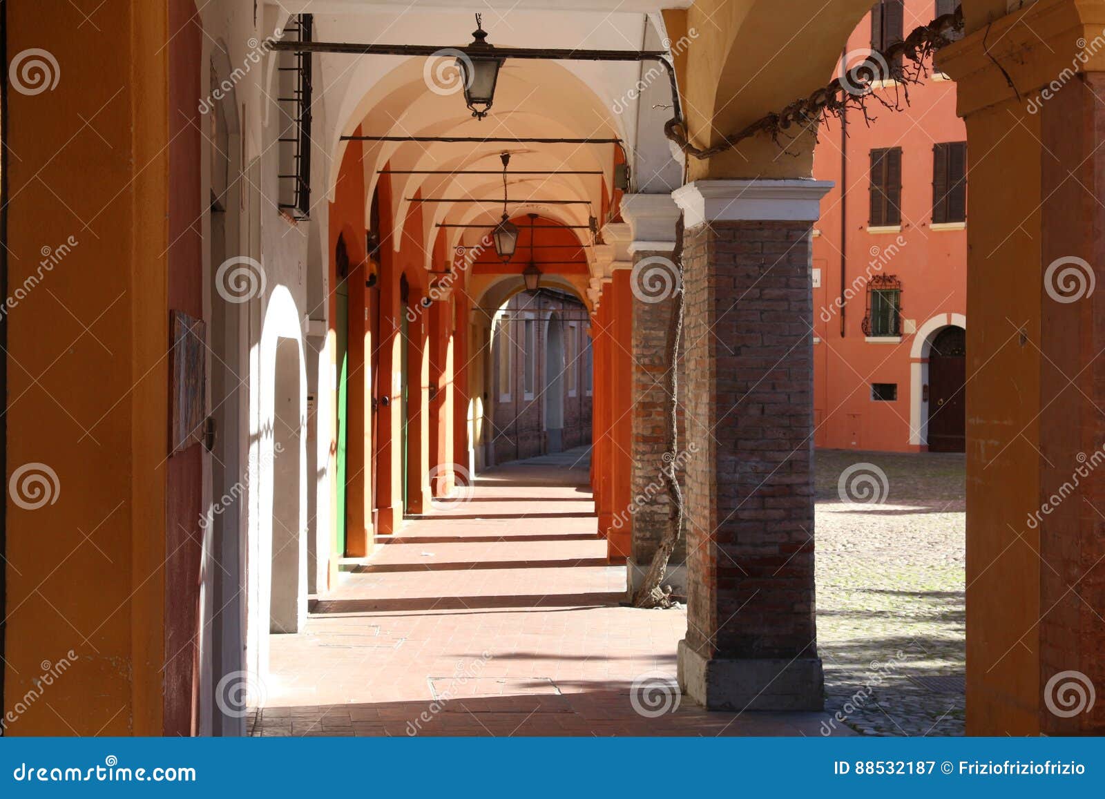 Modena, Italy, Ancient Arcades of the Old Town Stock Image - Image of ...