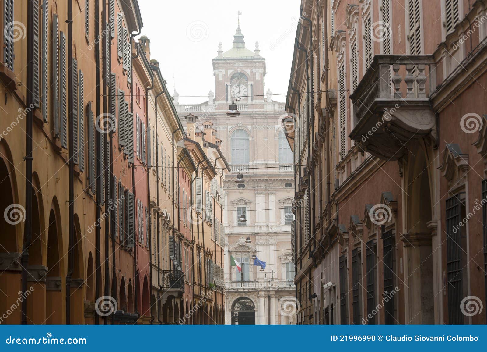 Modena - Street with Portico Stock Photo - Image of horizontal ...