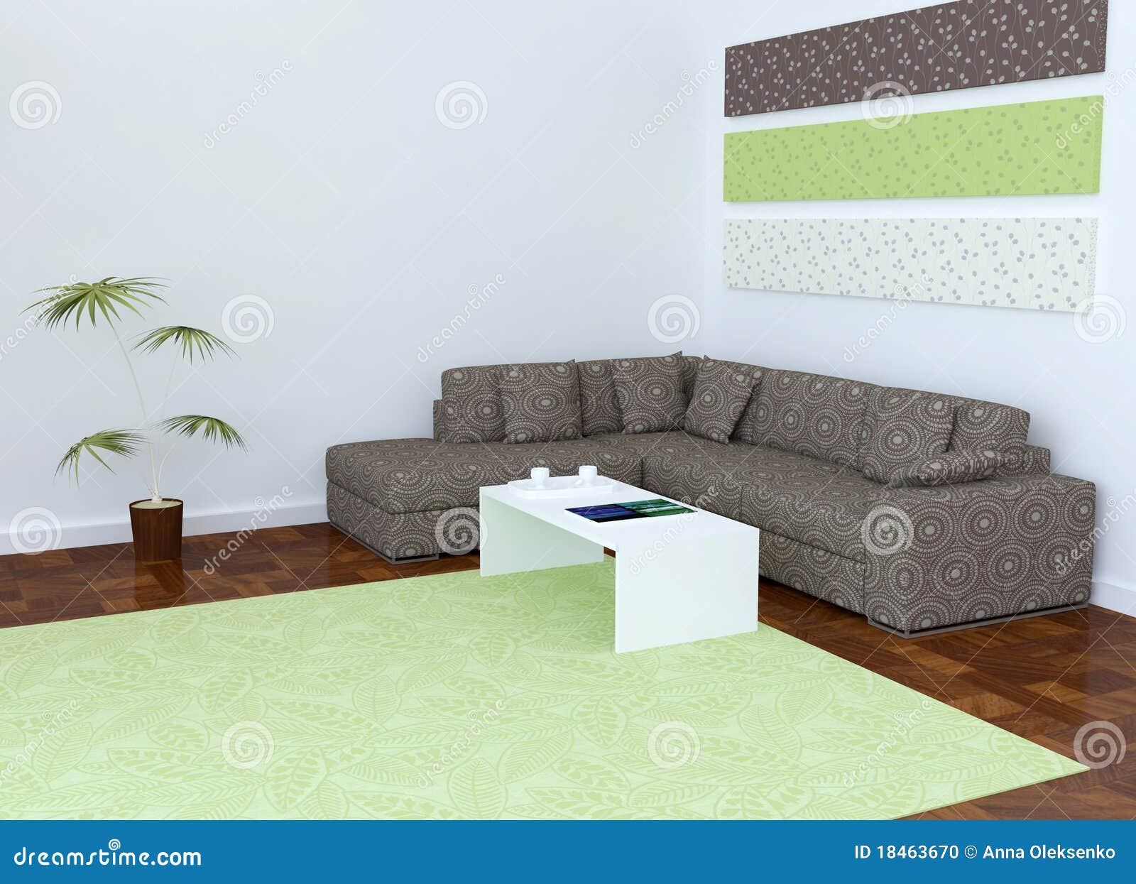 Moder Interior Design of Living Room Stock Illustration - Illustration ...