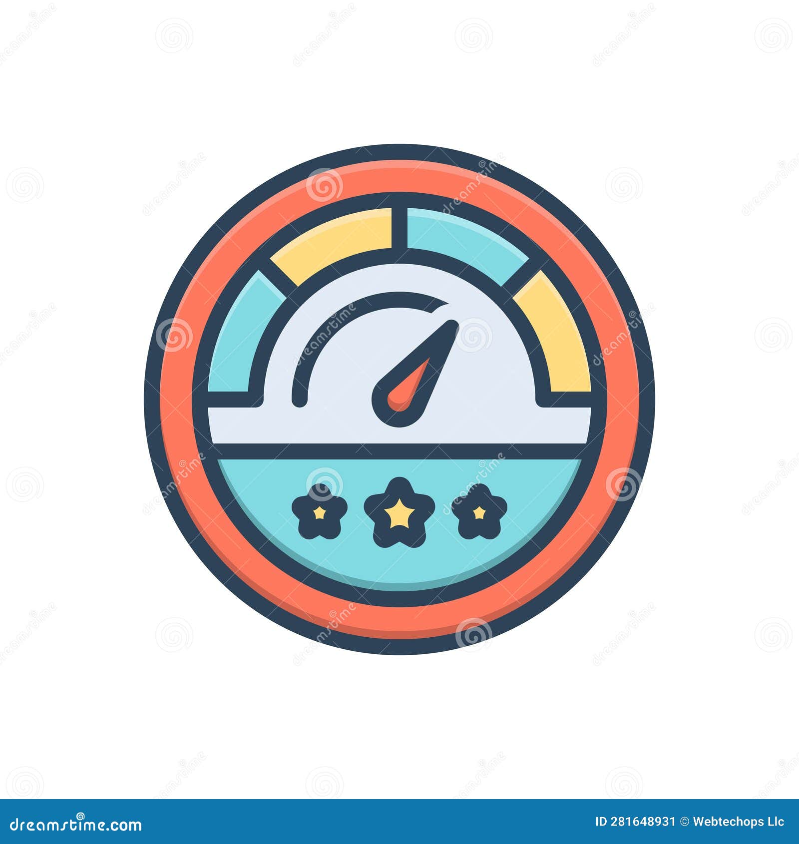 Color Illustration Icon for Moderate, Medium and Indicator Stock ...