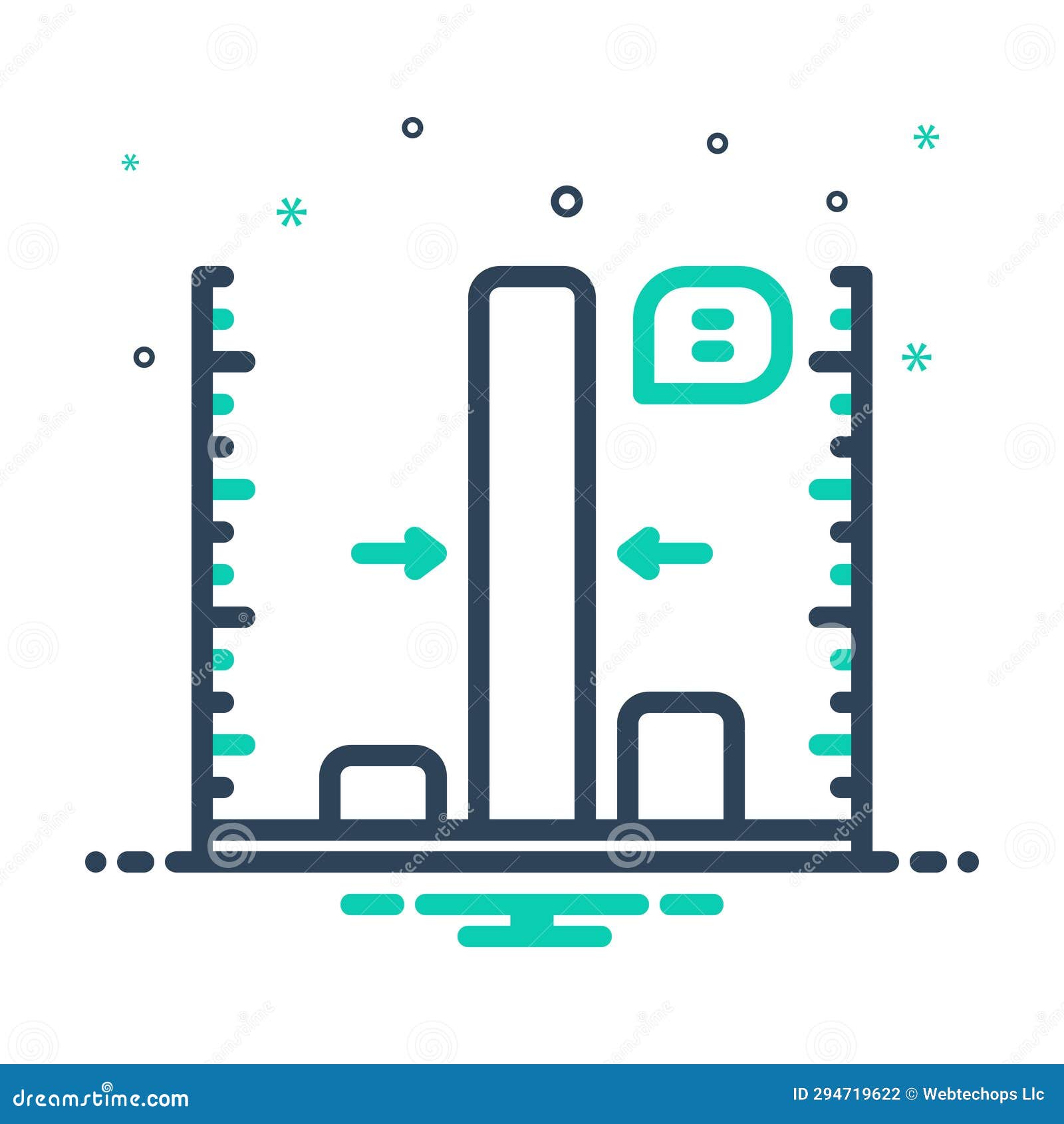 Mix Icon for Moderate, Bar Graph and Mediator Stock Vector ...