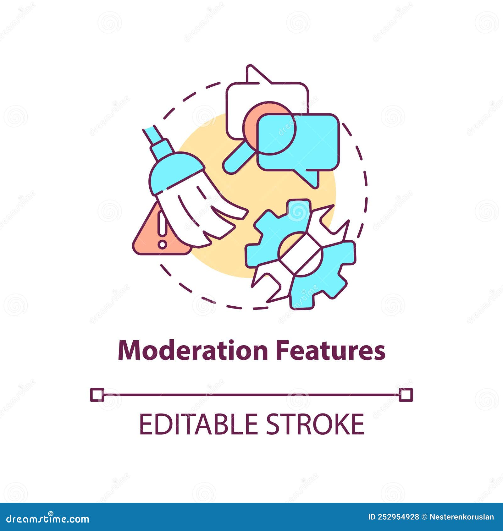 Moderation Features Concept Icon Stock Vector - Illustration of ...