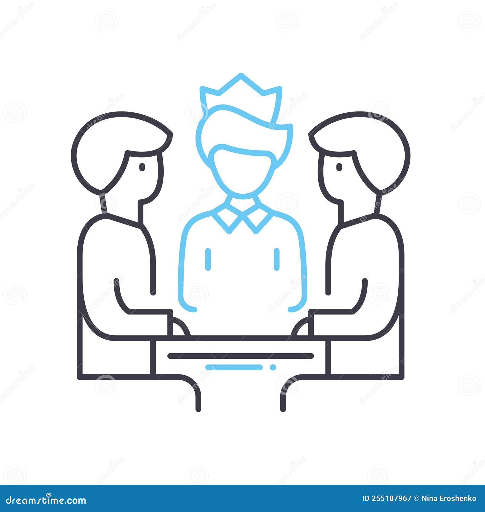 Moderator Line Icon, Outline Symbol, Vector Illustration, Concept Sign ...