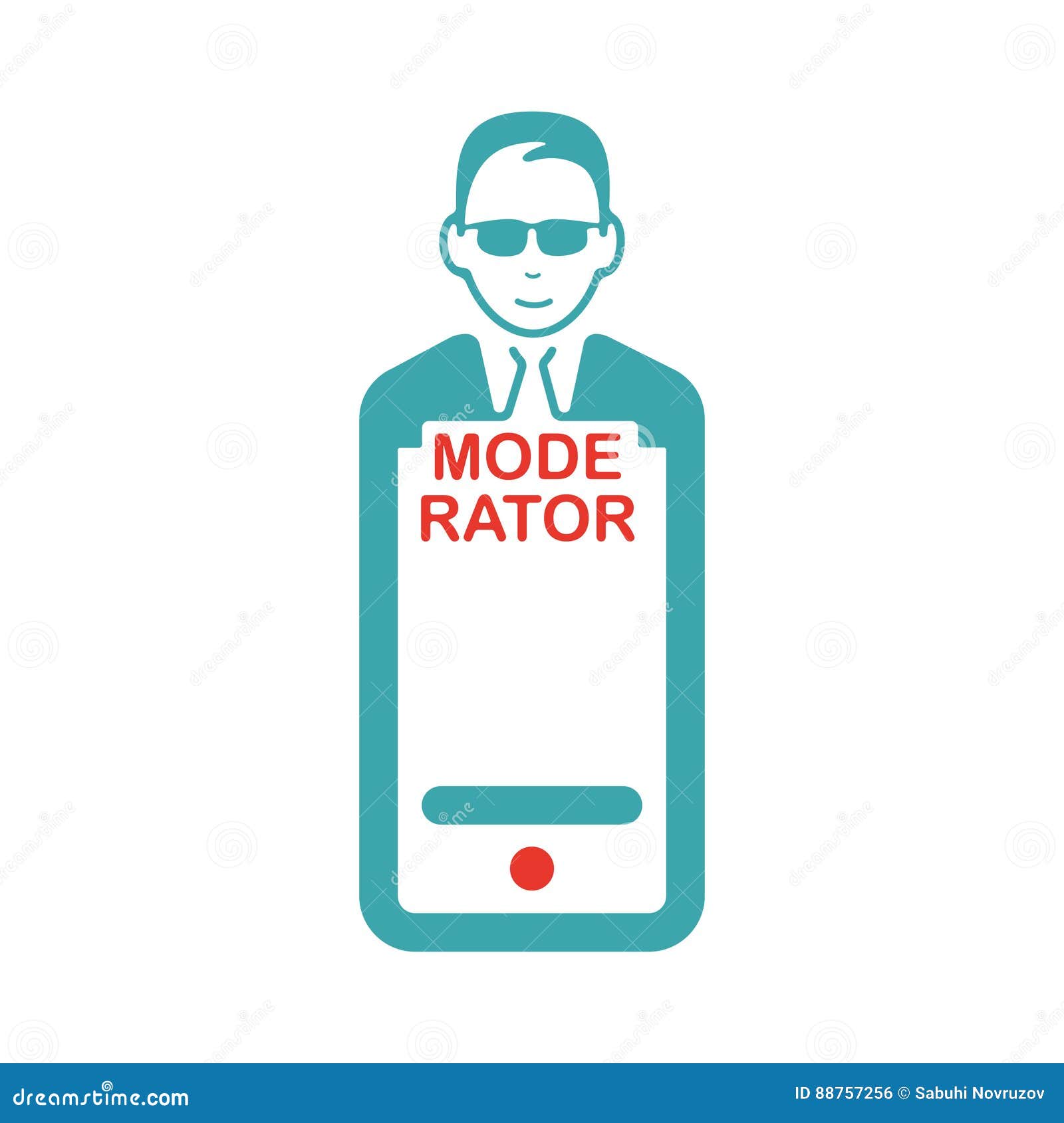Moderator Sign on Smartphone Screen Vector Illustration. Stock Vector ...