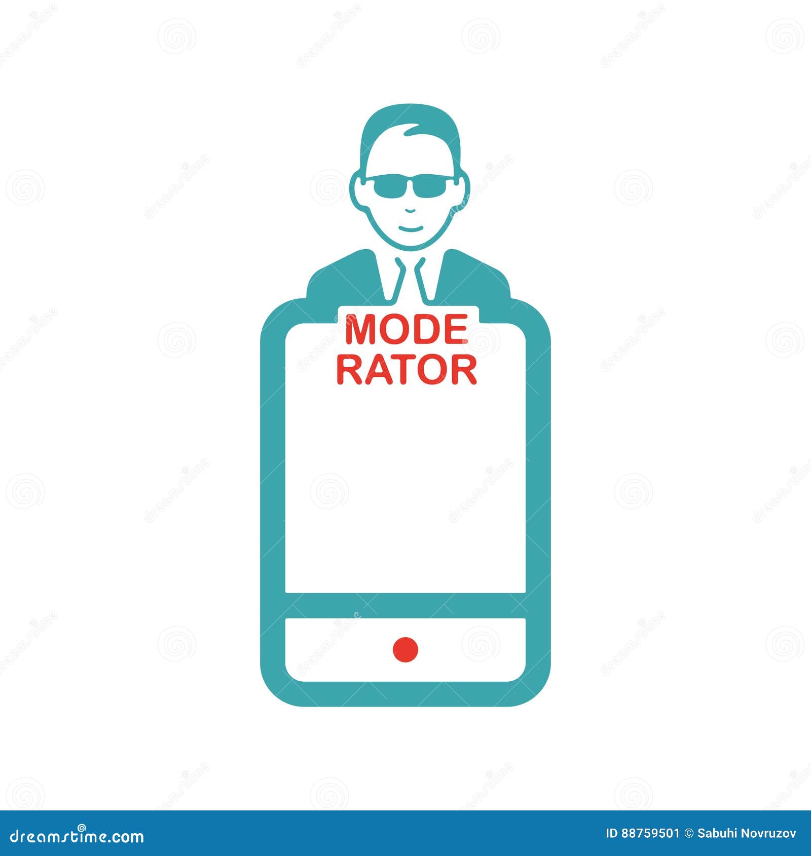 Moderator Sign on Tablet Screen Vector Illustration. Stock Vector ...