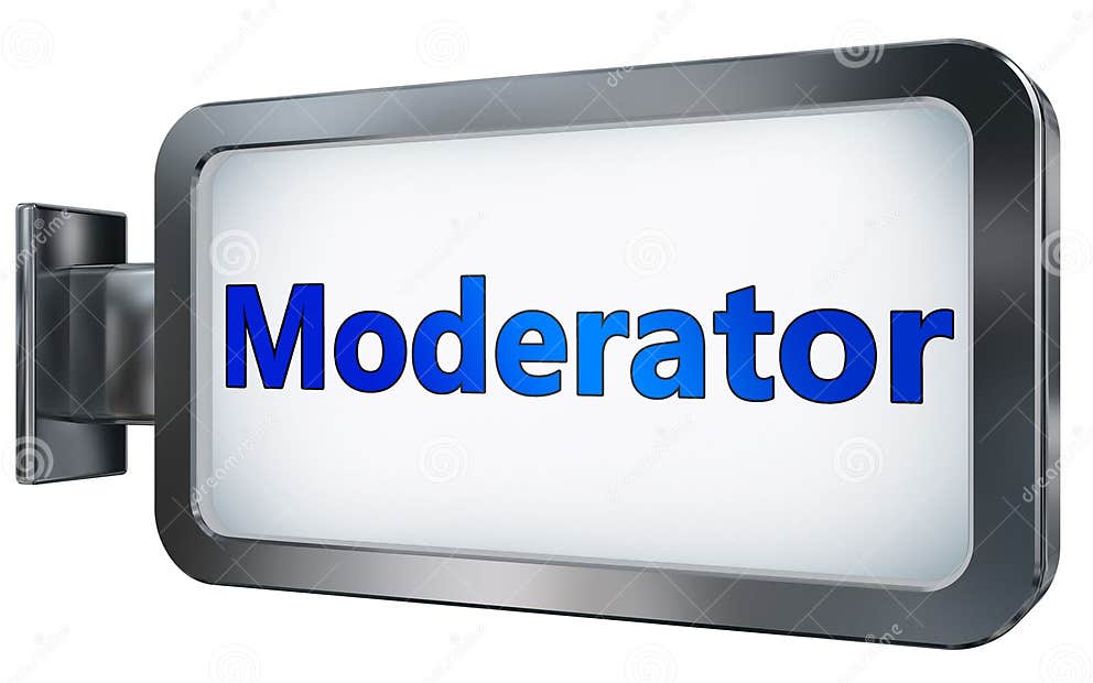 Moderator on billboard stock illustration. Illustration of isolated ...