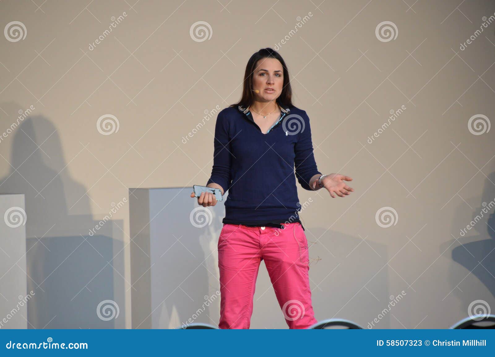 Moderatorin Julia Bauer editorial stock photo. Image of plochingen ...