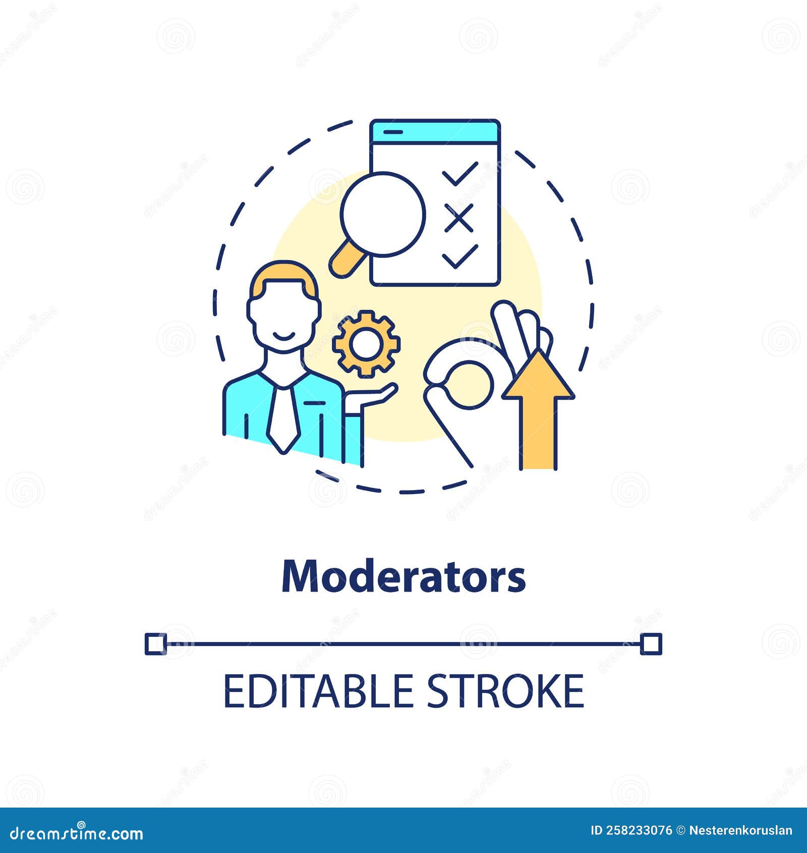 Moderators concept icon stock vector. Illustration of website - 258233076