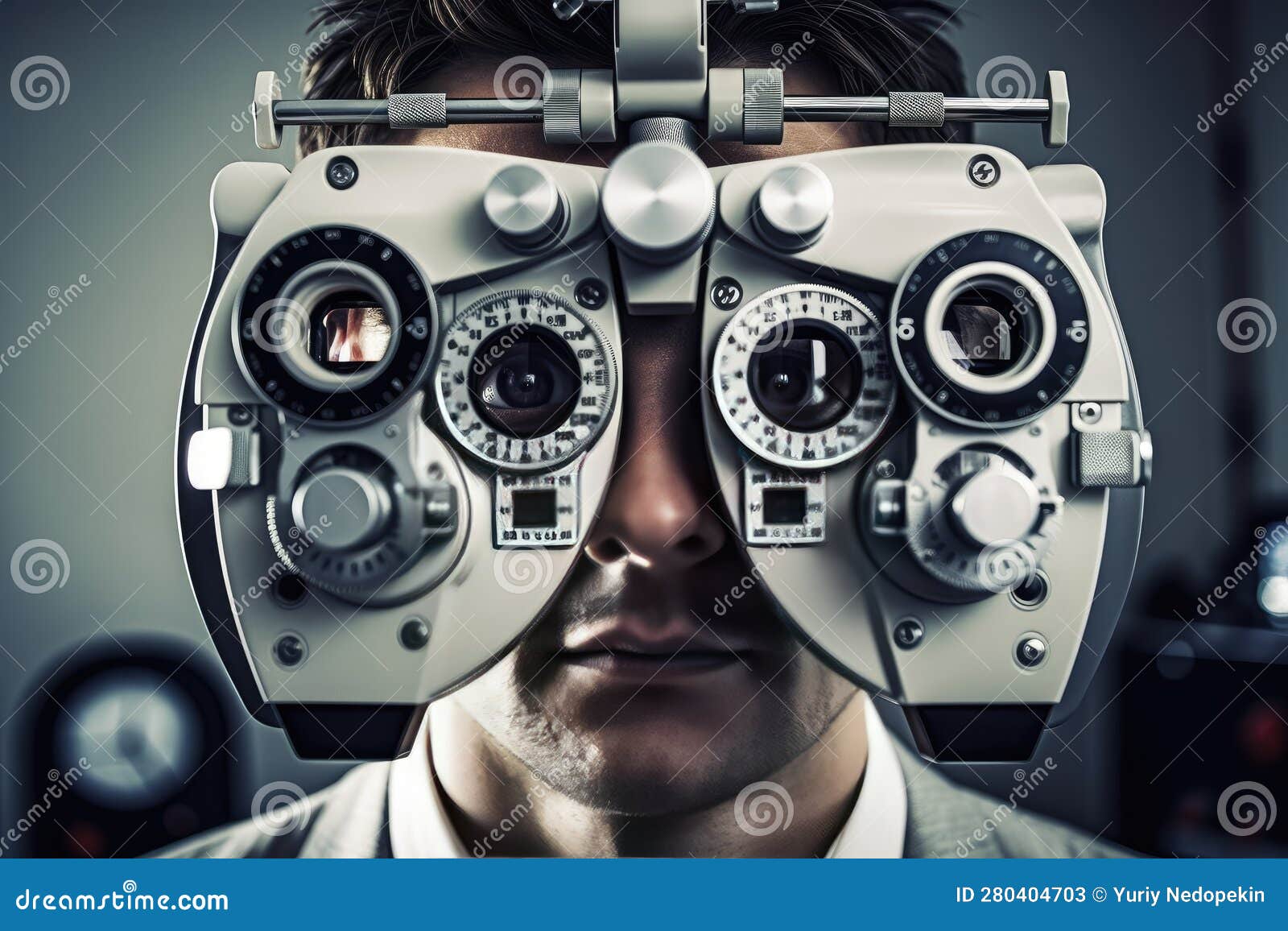 Moderm Computerized Eye Examination. Generative AI Stock Image - Image ...
