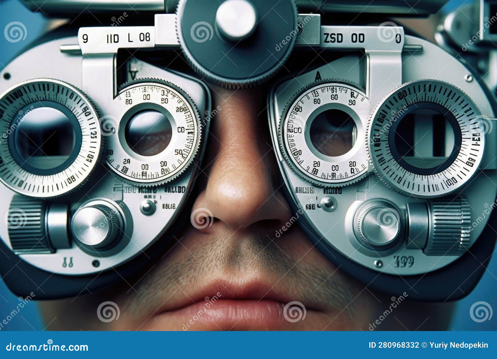Moderm Computerized Eye Examination. Generative AI Stock Illustration ...