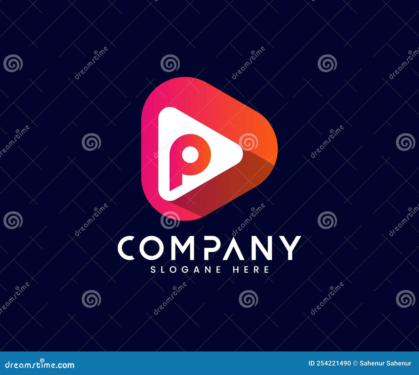 Modern 3d Letter P Play Icon Logo Design Stock Vector - Illustration of ...