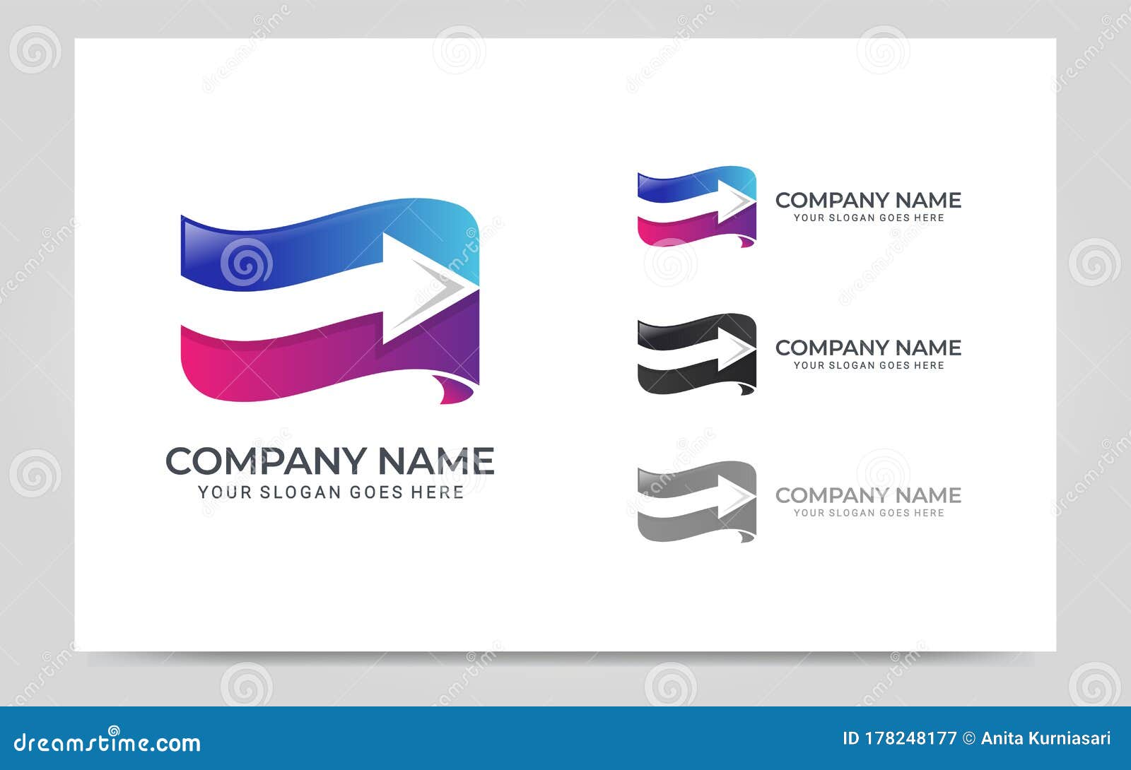 Modern Abstract Arrow Logo Symbol Design. Vector Graphic Illustration ...