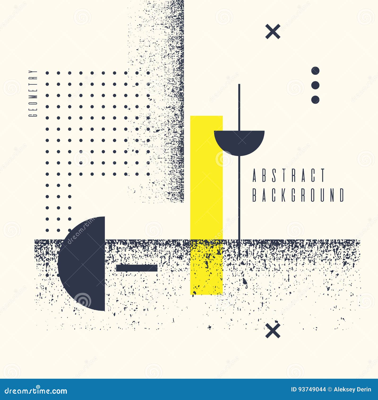 Modern Abstract Art Geometric Background with Flat, Minimalistic Style ...