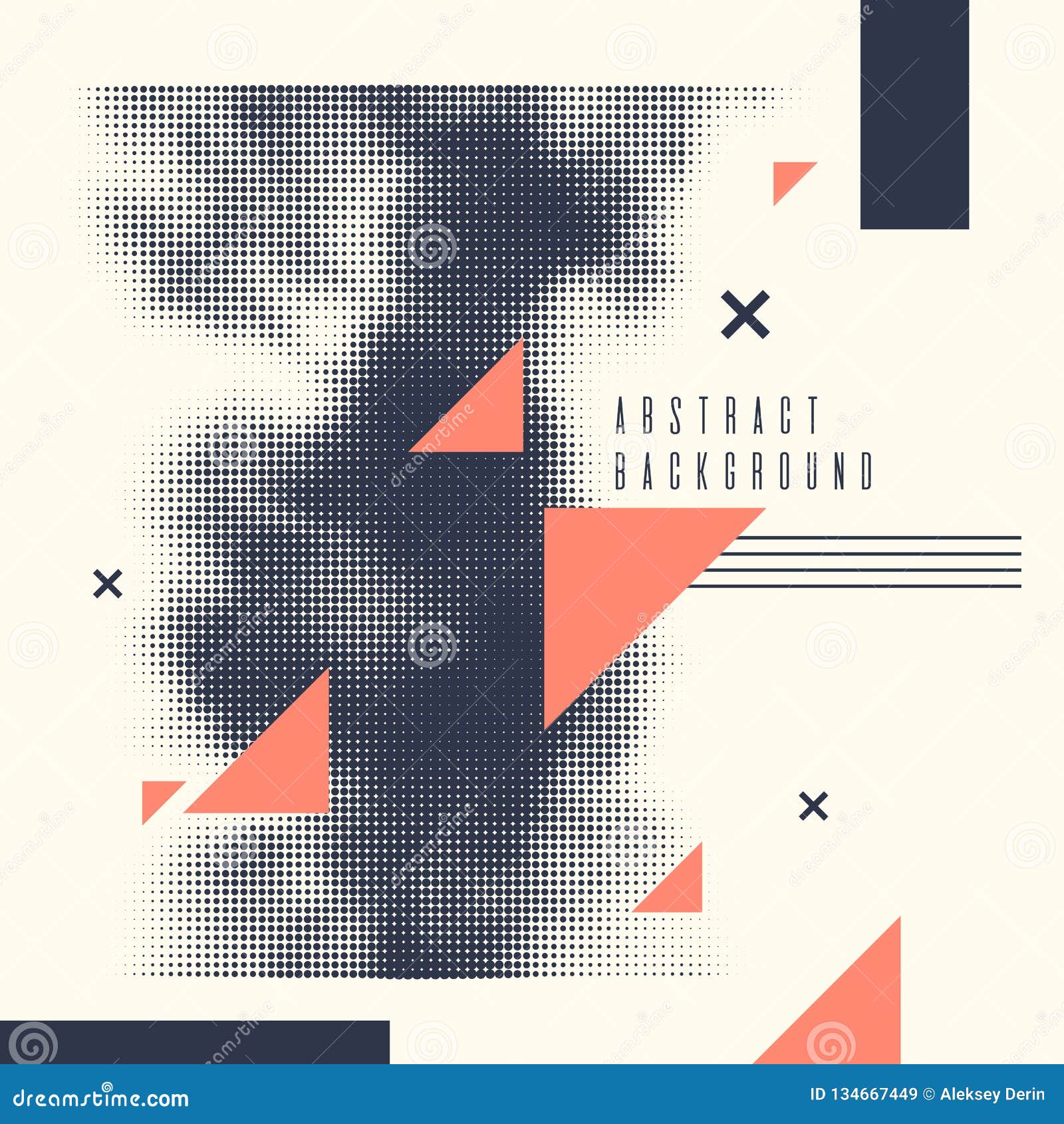 Modern Abstract Art Geometric Background with Flat. Vector Poster with ...