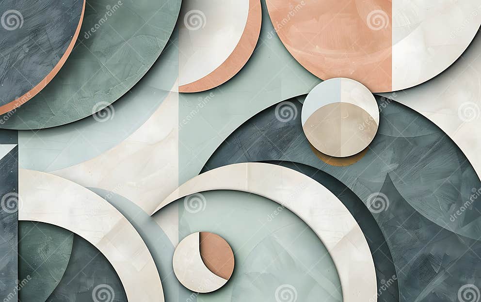 Abstract Geometric Pattern with Overlapping Circles and Textures Stock ...
