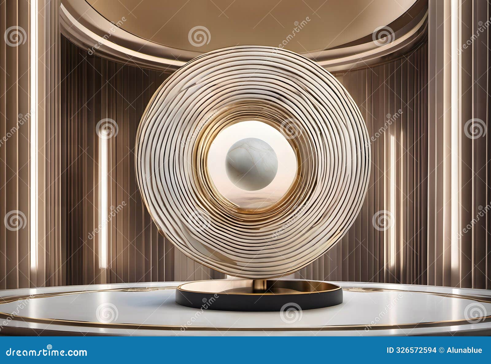 Abstract Modern Art Sculpture in Luxurious Interior Setting Stock Photo ...