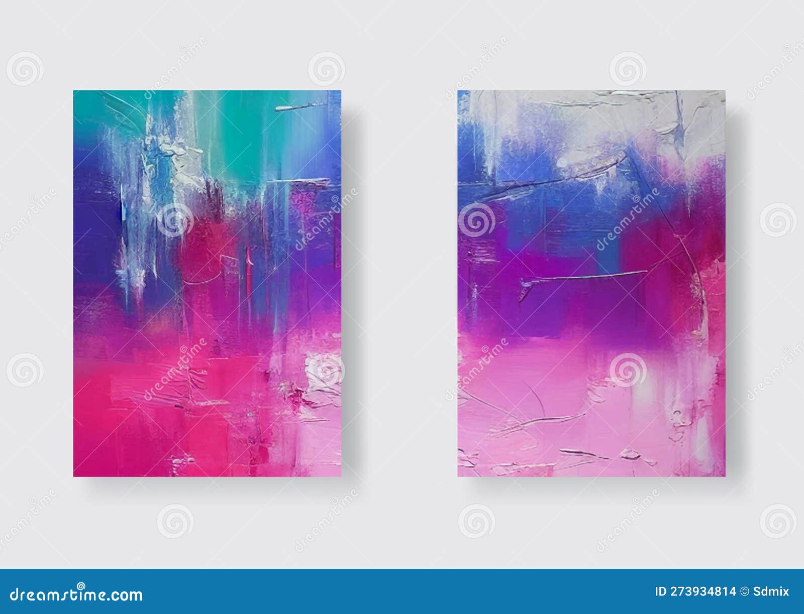 Modern Abstract Art Painting. Vector Illustration Set. Stock Vector ...