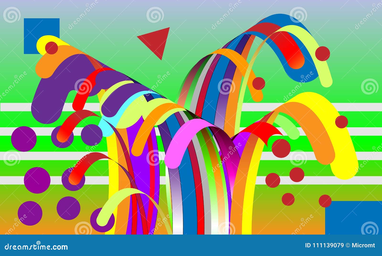Modern Abstract Background, Composition Made of Various Rounded Shapes ...