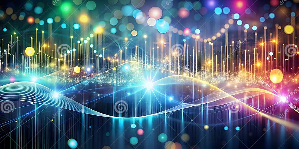 Modern Abstract Background with Digital Lines and Dots on Blue ...