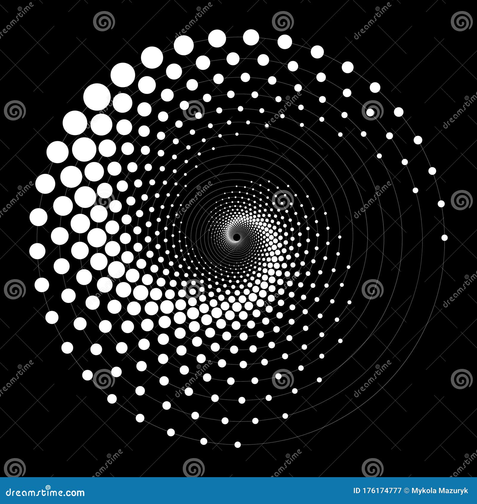 Circle With Dots For Design Project.Halftone Effect Illustration ...