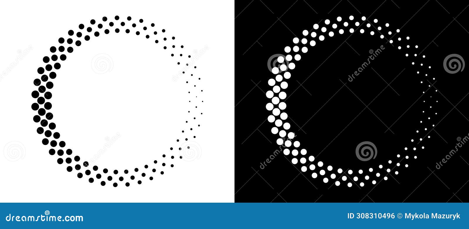 Modern Abstract Background. Halftone Dots in Circle Form. Spiral Logo ...
