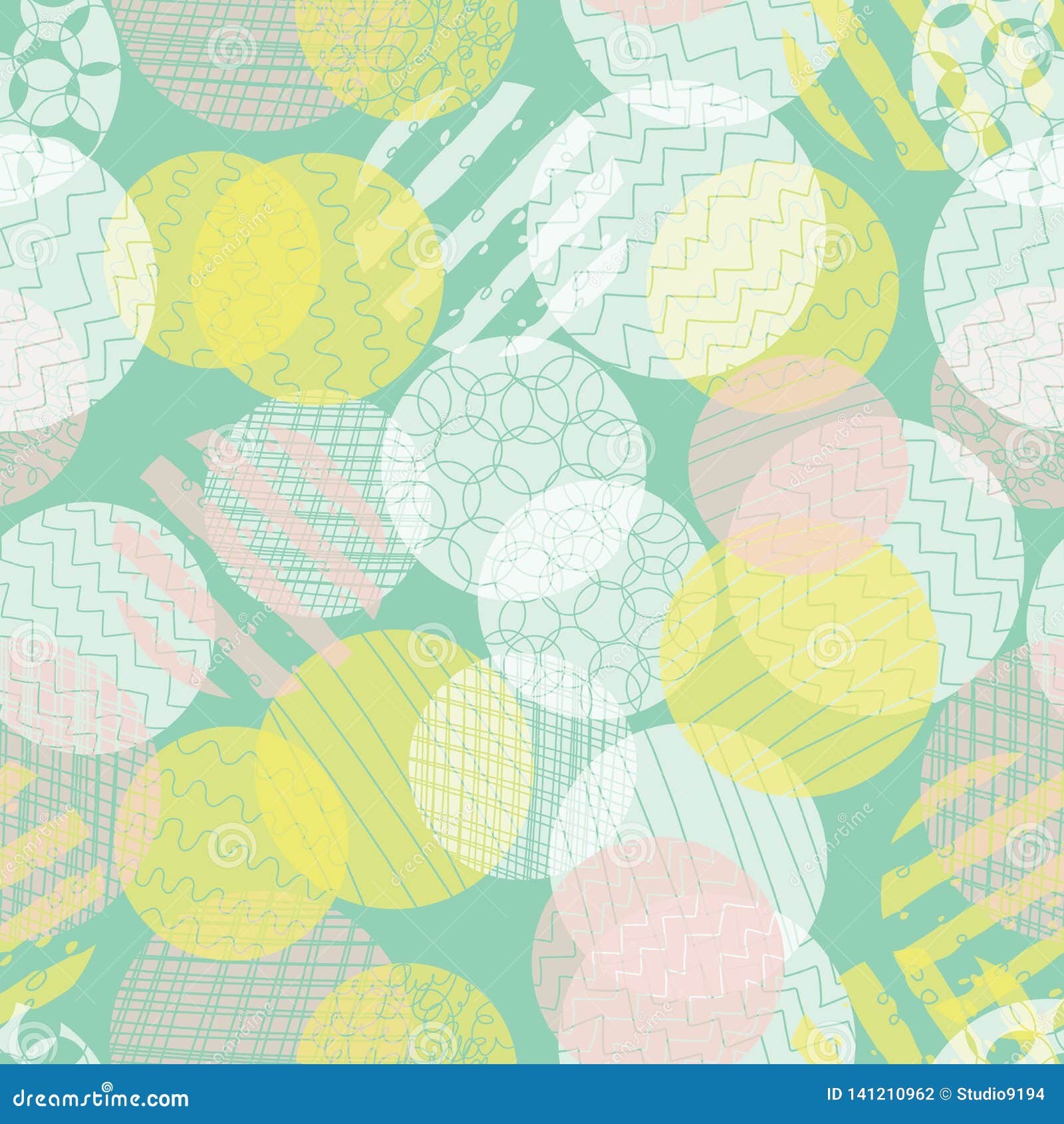 Modern Abstract Background. Layered Textured Circles Seamless Vector ...