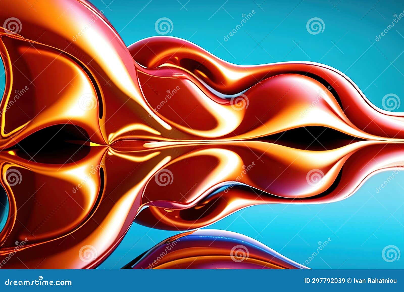 Modern Abstract Background, Liquid Glass, Metal Wavy Figures Stock ...