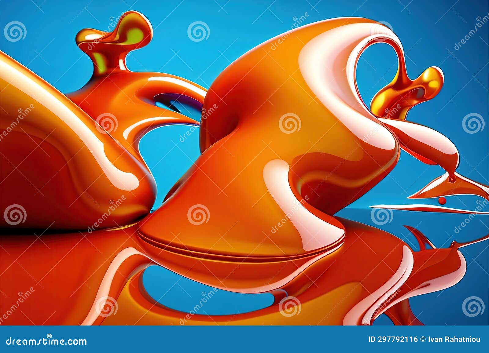 Modern Abstract Background, Liquid Glass, Metal Wavy Figures Stock ...