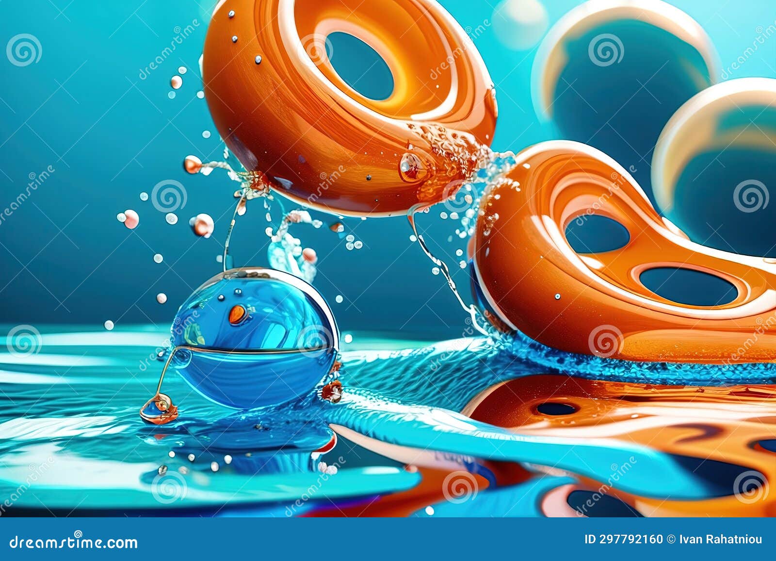 Modern Abstract Background, Liquid Glass, Metal Wavy Figures Stock ...