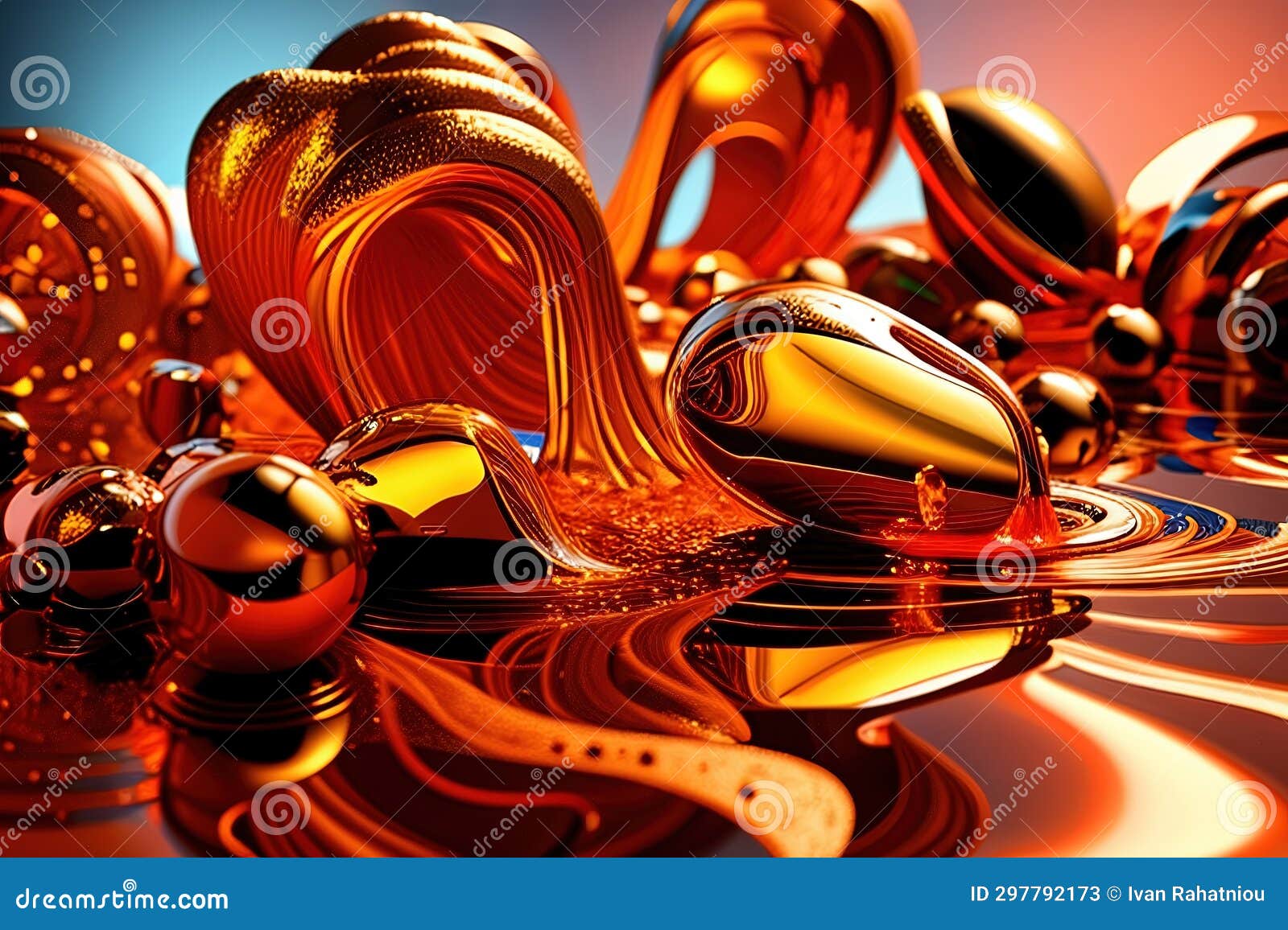 Modern Abstract Background, Liquid Glass, Metal Wavy Figures Stock ...