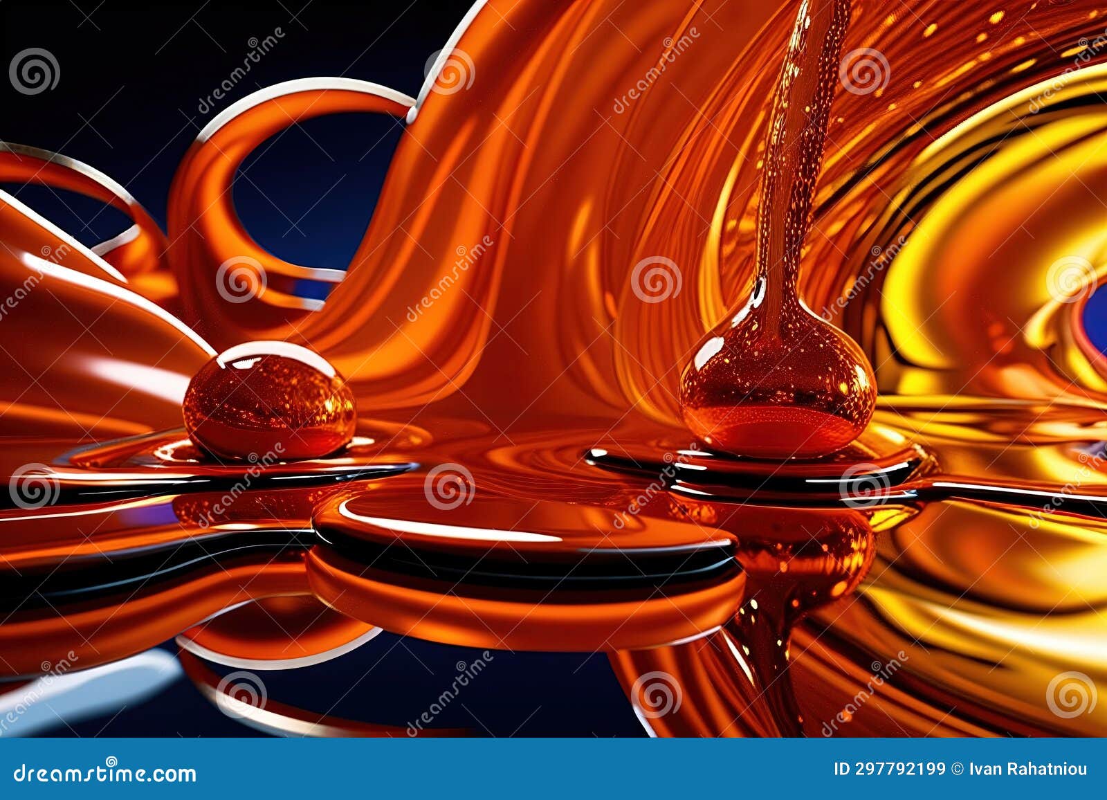 Modern Abstract Background, Liquid Glass, Metal Wavy Figures Stock ...