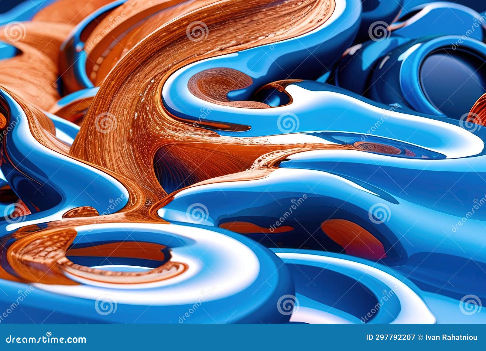 Modern Abstract Background, Liquid Glass, Metal Wavy Figures Stock ...