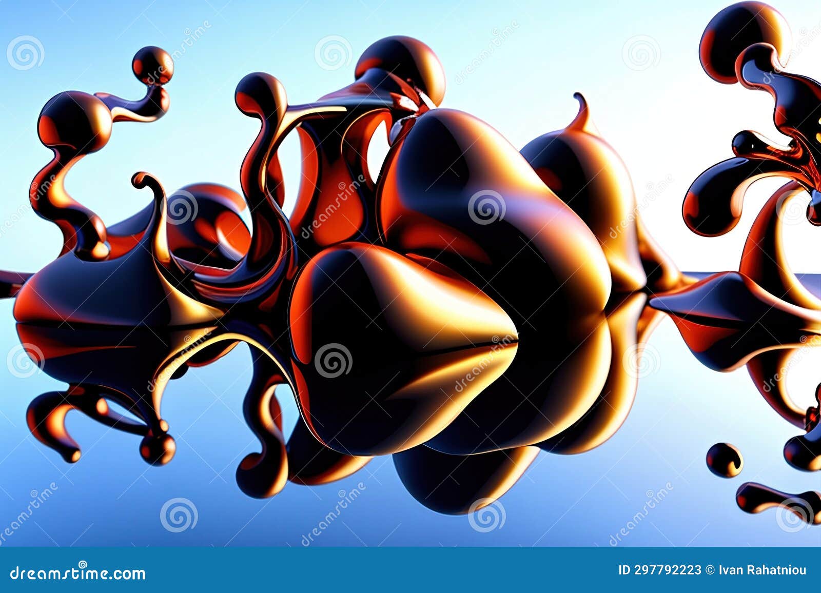 Modern Abstract Background, Liquid Glass, Metal Wavy Figures Stock ...