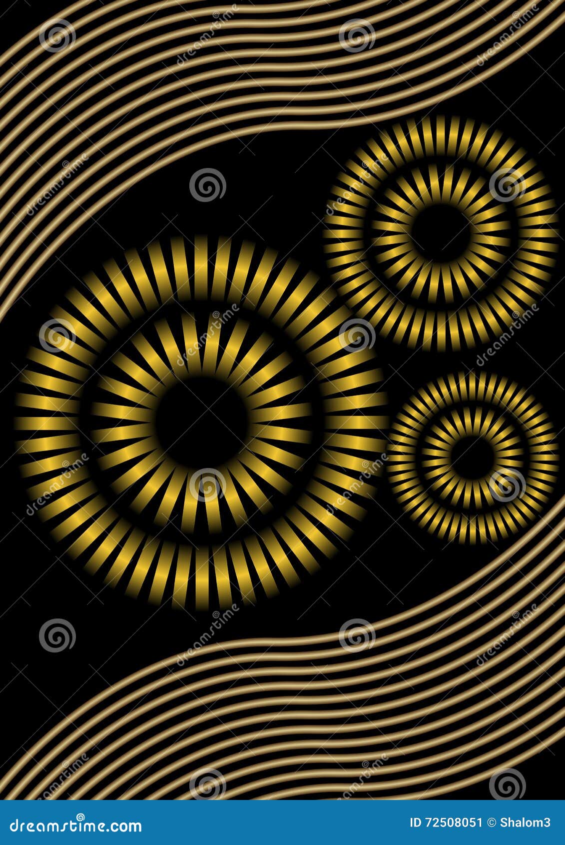 Modern Abstract Background with Metallic Circle Elements and Waves ...