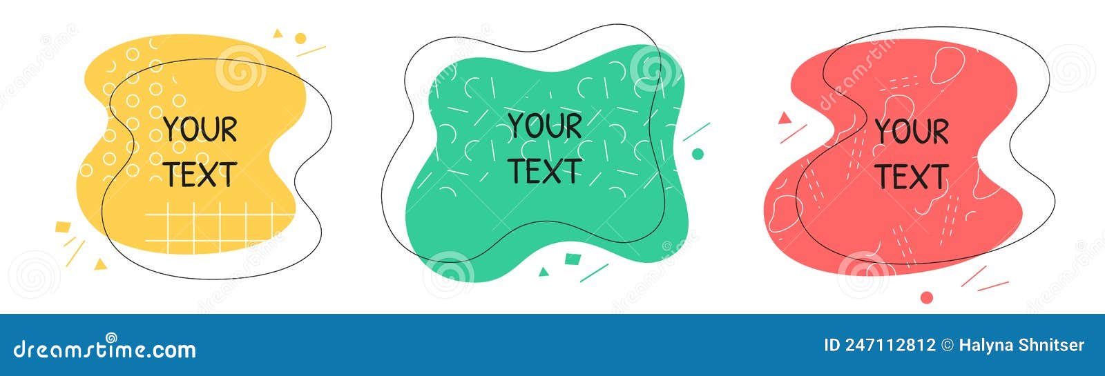 Modern Abstract Background Shapes. Flat Geometric Liquid Form Stock ...