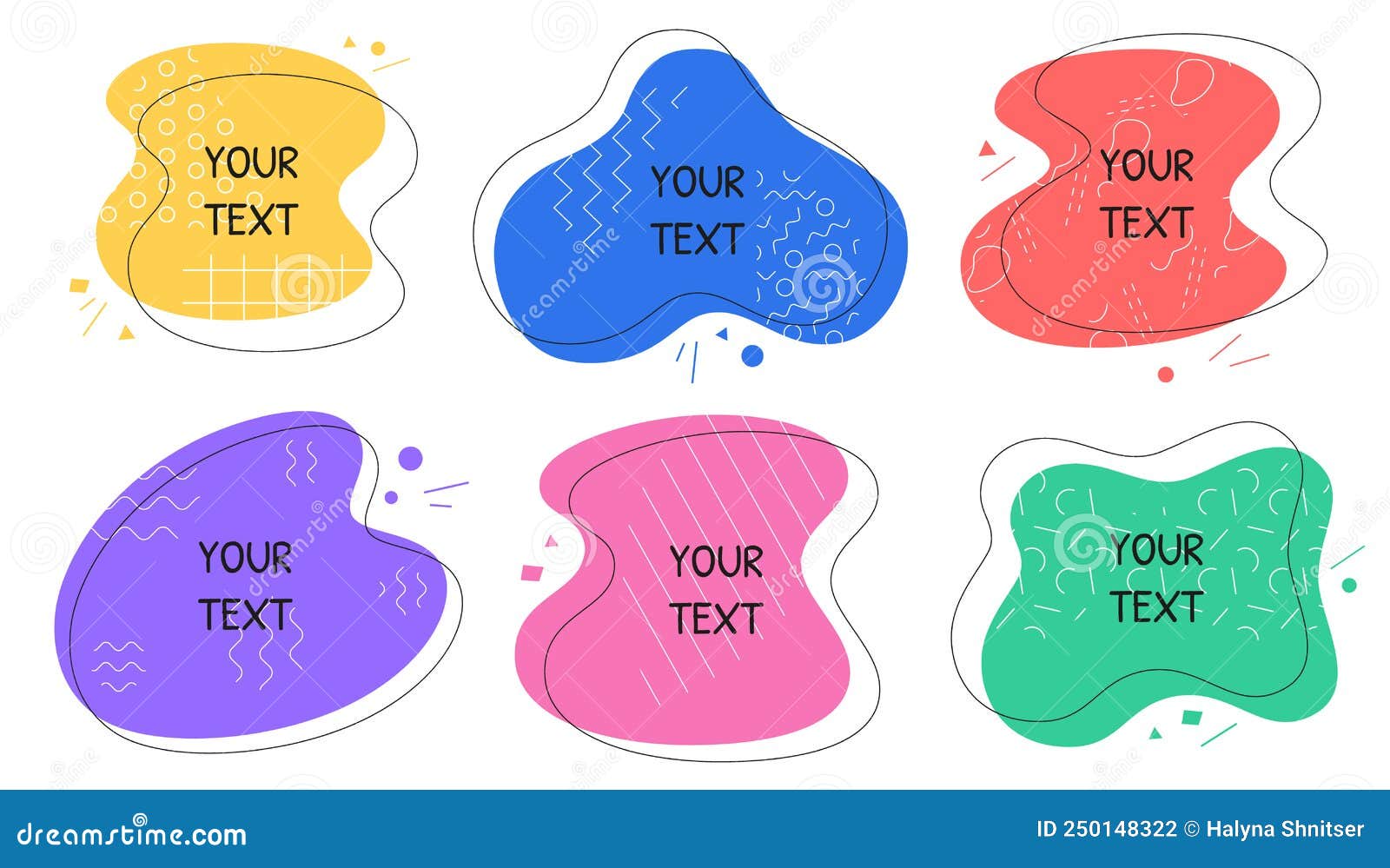 Modern Abstract Background Shapes. Flat Geometric Liquid Form Stock ...