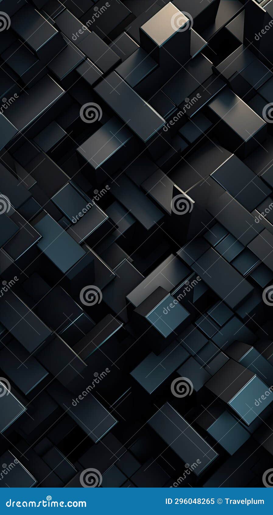 Modern Abstract Black Background Consisting of Many 3D Cubes, Squares ...