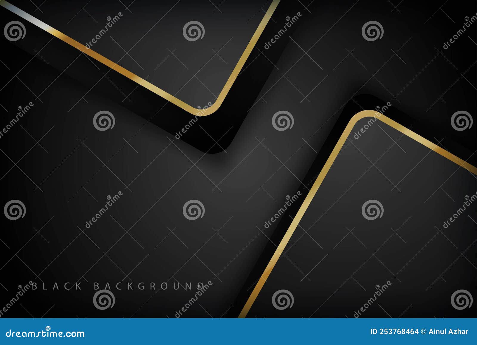 Modern Abstract Black Background with Gold Line Composition Stock ...