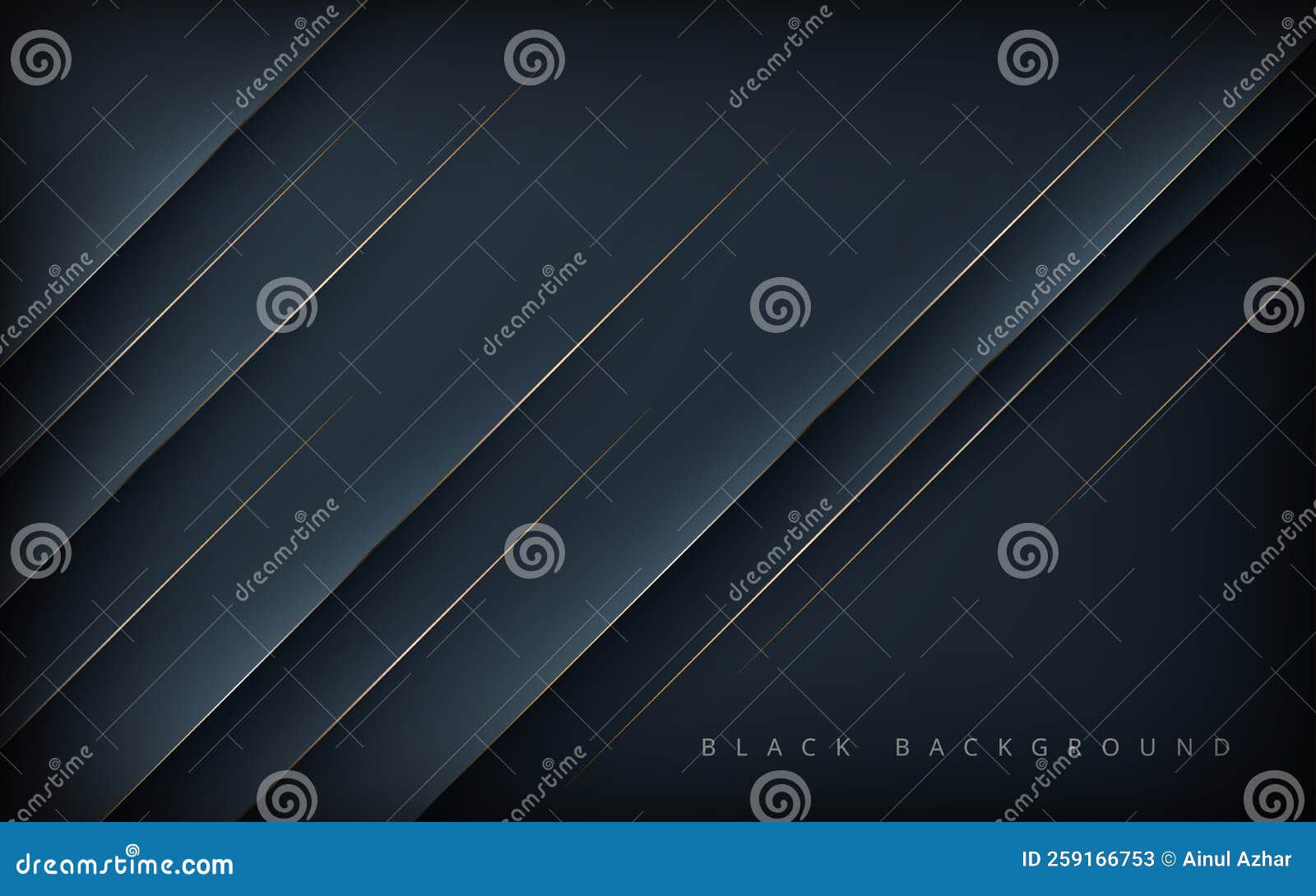 Modern Abstract Black Diagonal Shape Background with Gold Line ...