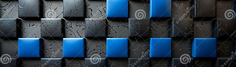Modern Abstract Blue and Black Checkerboard Background, Creating a ...