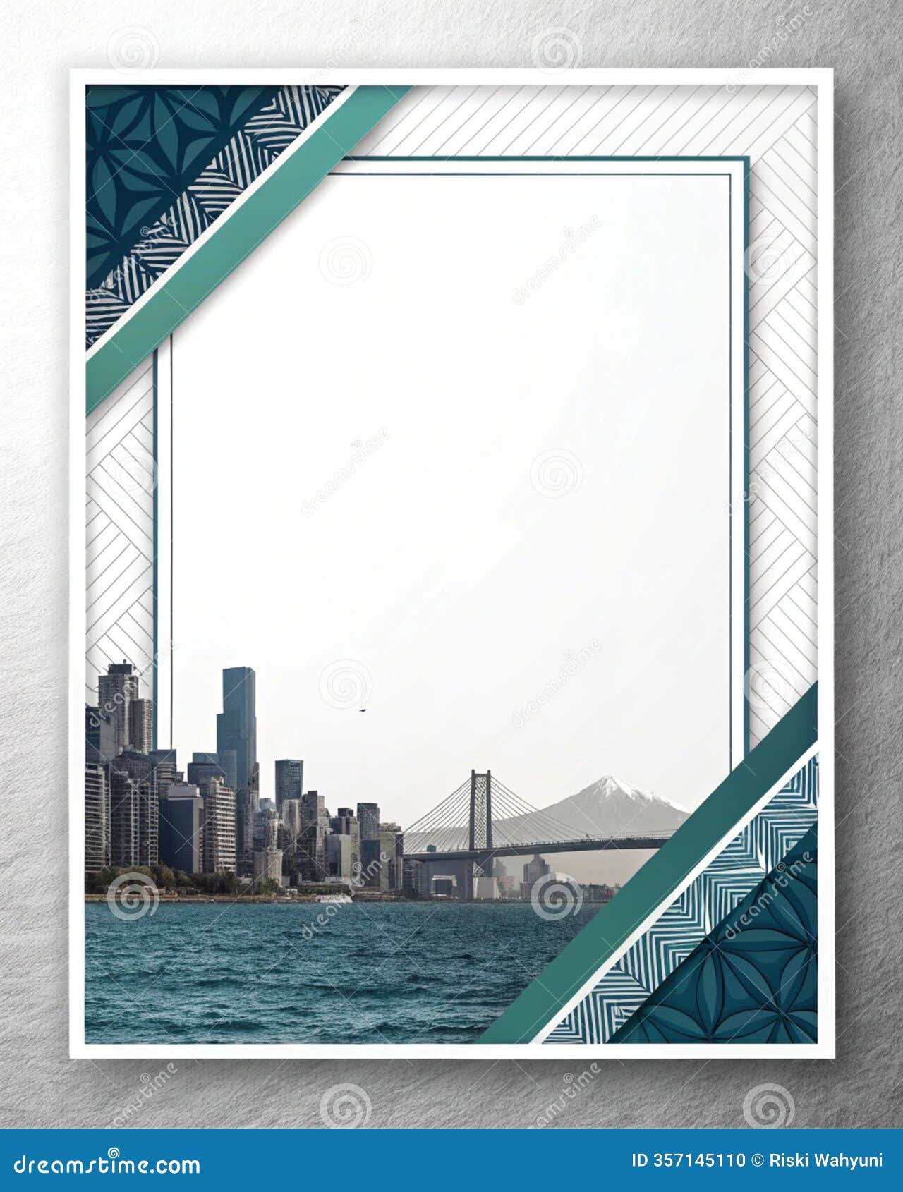 Modern Abstract Border Design with Paper Texture and Cool Contrast ...